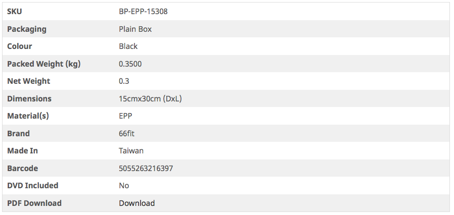 66fit EPP Foam Roller - 15cm x 30cm - Whiteley Medical Supplies