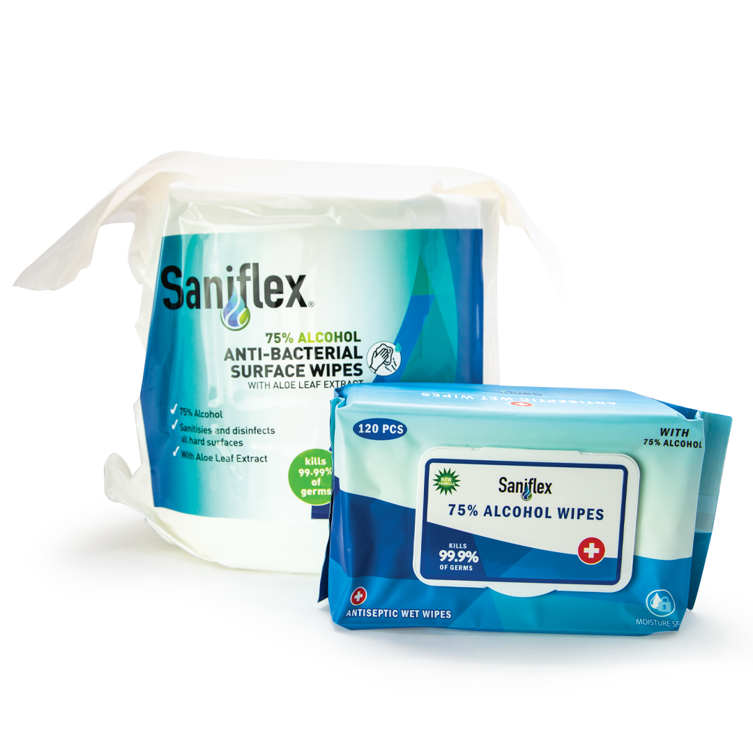 Saniflex 75% Alcohol Wipes - Whiteley Medical Supplies